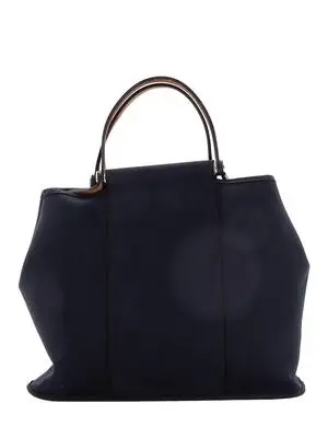 Hermès 32 Cabag Handbag Toile And Leather Black