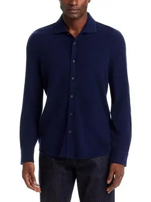 Bloomingdale'S Knit Wool Cashmere Shirt Exclusive - Navy
