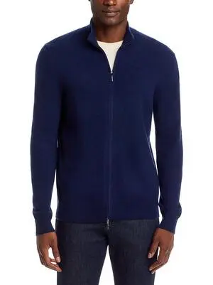 Bloomingdale'S Cashmere Full Zip Sweater - Navy