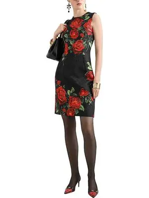 Dolce & Gabbana Rose Brocade Mini Dress - Multicolor