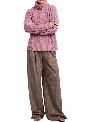 TWP Avery Wool-blend Wide Leg Pants - Brown Multi