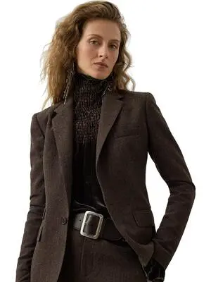 Ralph Lauren Parker Striped Herringbone Jacket - Brown/rust Multi