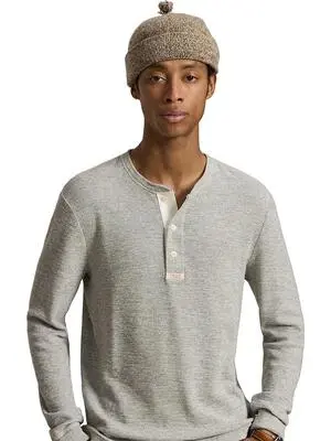 Ralph Lauren Waffle-knit Henley Shirt Loft Heather