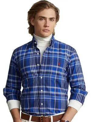 Ralph Lauren Classic Fit Plaid Oxford Shirt - Blue Multi