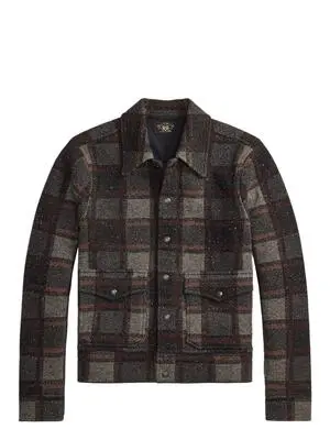 Ralph Lauren Plaid Wool Cardigan - Grey Multi