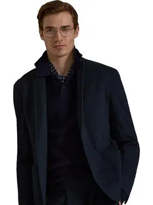 Ralph Lauren Polo Soft Tailored Fit Knit Mesh Jacket - Navy