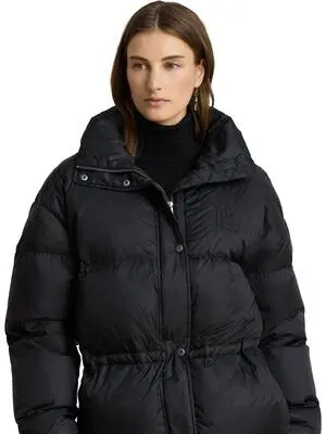 Ralph Lauren Quilted Down Funnelneck Coat - Black