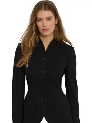 Ralph Lauren Stretch Wool Crepe Jacket - Black