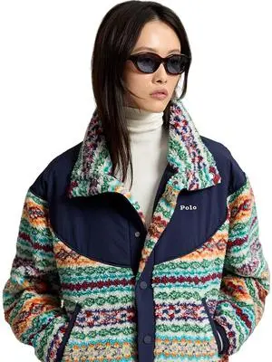Ralph Lauren Fair Isle High-pile Fleece Mockneck Jacket - Multi