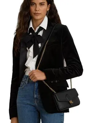 Ralph Lauren Pebbled Leather Bradley Crossbody Wallet - Black