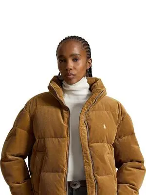 Ralph Lauren Corduroy Down Puffer Jacket - Tan