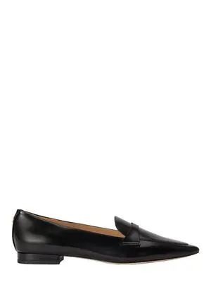 Ralph Lauren Audri Glazed Leather Loafer Black