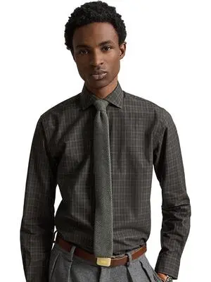 Ralph Lauren Classic Fit Plaid Poplin Shirt - Olive Grey Multi