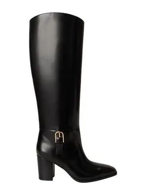 Ralph Lauren Ralph Lauren Raelynn Glazed Leather Tall Boots Black