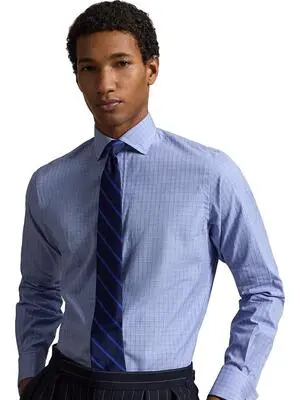 Ralph Lauren Custom Fit Plaid French Cuff Shirt Blue White Multi