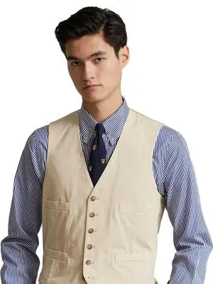 Ralph Lauren Garment-dyed Stretch Chino Vest - Tan