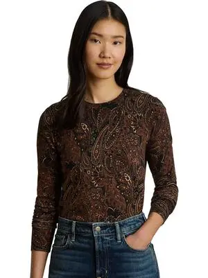 Ralph Lauren Paisley Cotton-modal Sweater - Black Multi
