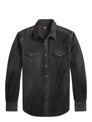 Ralph Lauren Slim Fit Corduroy Western Shirt - Black