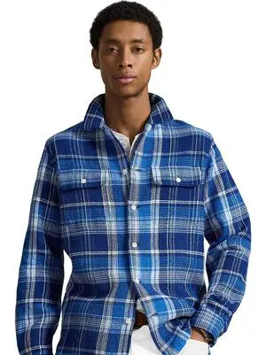 Ralph Lauren Classic Fit Plaid Textured Shirt - Blue Multi
