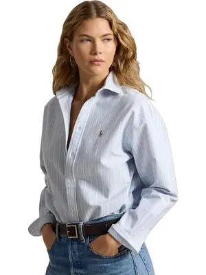 Ralph Lauren Relaxed Fit Cotton Oxford Shirt - Blue Multi