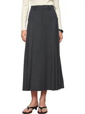FABRIQUE Gloria Pleated High Waist Skirt In Wool Blend