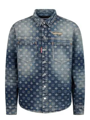 Dsquared2 Monogram Denim Carpenter Shirt - Blue