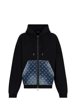 Dsquared2 D2 Monogram Relax Fit Zipped Hoodie Black