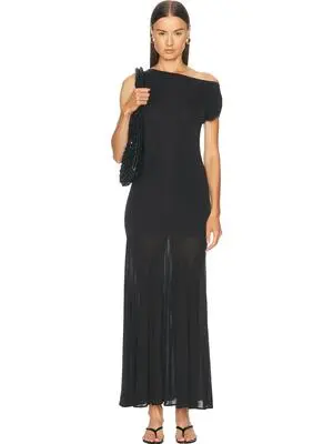 ST. AGNI Fine Jersey Circle Hem Dress - Charcoal