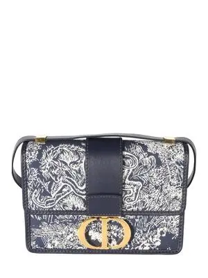 Dior Toile De Jouy Reverse Jacquard Canvas 30 Montaigne Flap Bag - Blue