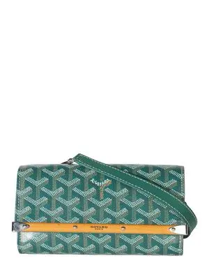Goyard Monte Carlo Bois Clutch In Goyardine Canvas - Green