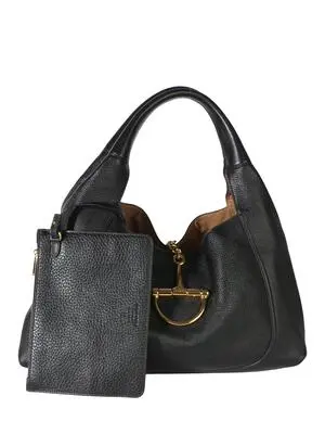 Gucci Grained Calfskin Softbit Maxi Shoulder Bag - Black
