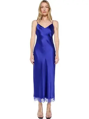 Sablyn Silk Slip Dress With Lace Trim - Multi