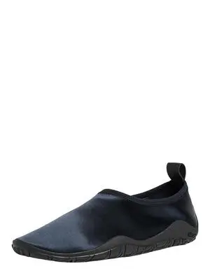 JIL SANDER Elbe Satin Slip On Flats - Ink