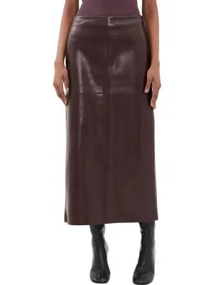 AGOLDE Hikson Leather Skirt - Madera