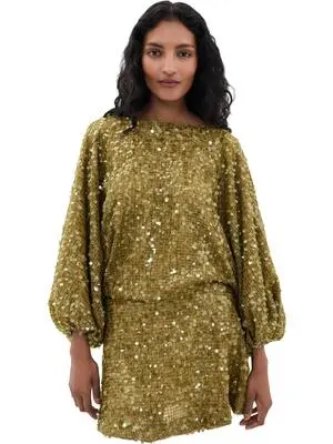 Hunter Bell Salter Sequin Mini Dress - Moss Sequin