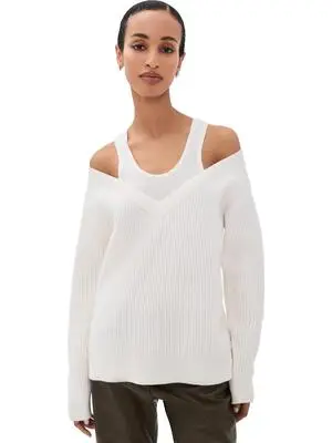 Helmut Lang Double Layered Wool Sweater - Ivory