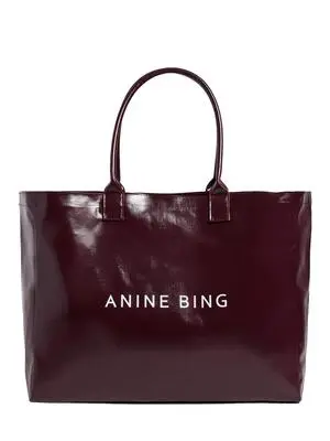 ANINE BING Leo Coated Canvas Tote Bag - Fig