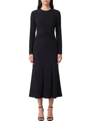 Alberta Ferretti Long-sleeved A-line Midi Ceremony Dress - Black