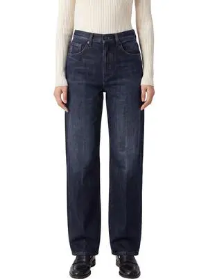 DONDUP High-waisted Wide-leg Cotton And Lyocell Denim Jeans - Blue