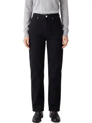 Isabel Marant Étoile Dromie High-waisted Straight Leg Stretch Denim Jeans - Black