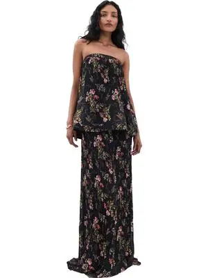 Cinq À Sept Love Letter Floral Rosalina Gown - Black Multi