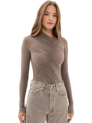 AGOLDE Lupin Thong Bodysuit - Mink
