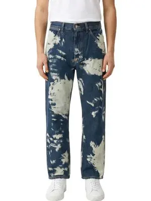 VIVIENNE WESTWOOD Abstract Print Bleached Wide-leg Jeans - Blue