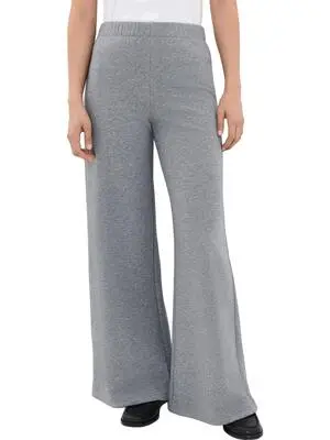 Veronica Beard Saunder Wide Leg French Terry Pants - Heather Grey