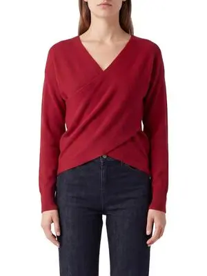Federica Tosi Wrap V-neck Sweater - Red