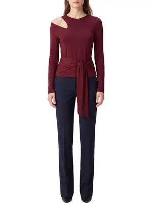 Federica Tosi Slim Fit Long-sleeve Jumper With Cut-out Detail - Red