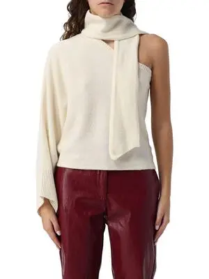 Federica Tosi Asymmetrical One-shoulder Top - Beige
