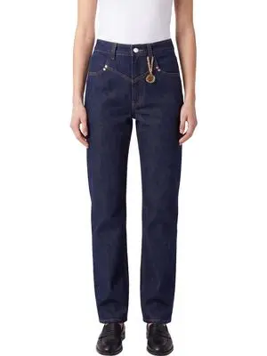 Stella McCartney High-waisted Skinny Jeans In Cotton Denim With Charm Detail - Blue