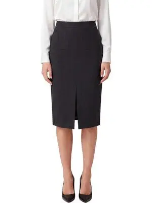 Federica Tosi High-waisted Midi Pencil Skirt - Grey
