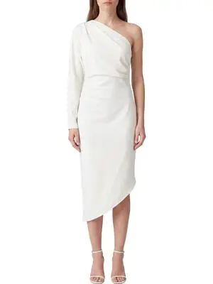 Federica Tosi One-shoulder Asymmetric Sheath Midi Dress - Brown